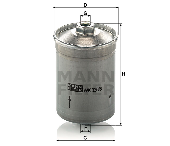 MANN-FILTER WK 830/6 Kraftstoff-Leitungsfilter Inline